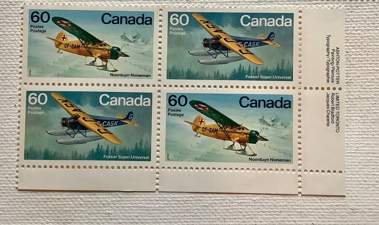 Canadian 1982 Vintage Airplane Postage Stamps, Old Stamps, Airplane ...