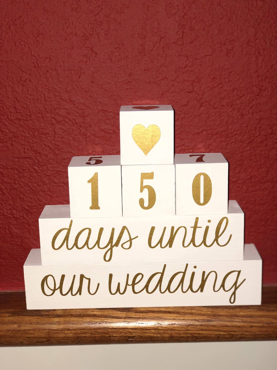 Wedding Countdown Blocks Engagement Gift Bridal Shower Gift - Etsy
