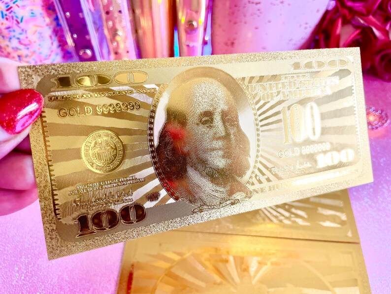Gold 100 Dollar Bill Placeholder Set of 6 Cash Placeholder Slips - Etsy