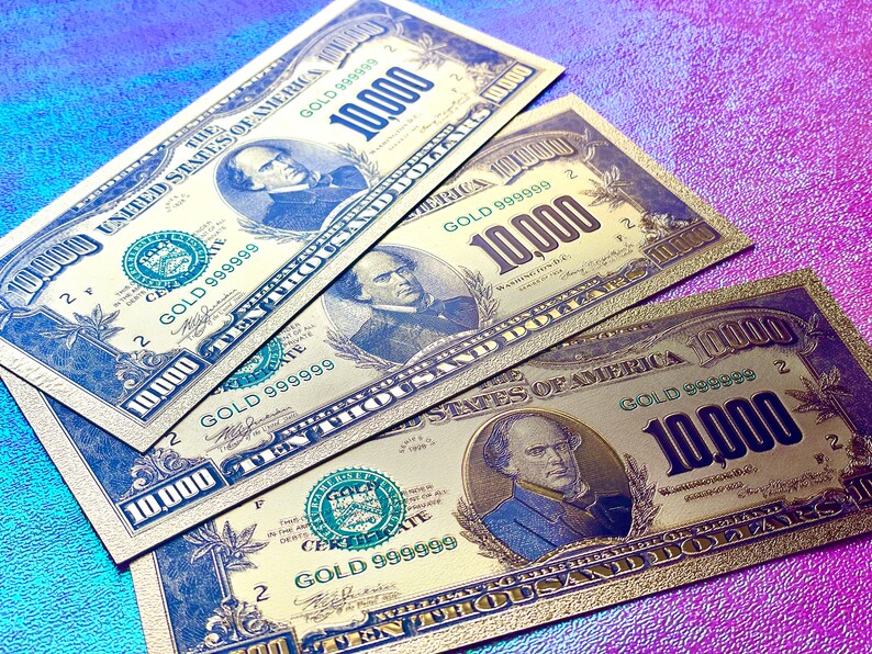 Gold 10000 Dollar Bill Placeholder 10K Cash Placeholder - Etsy
