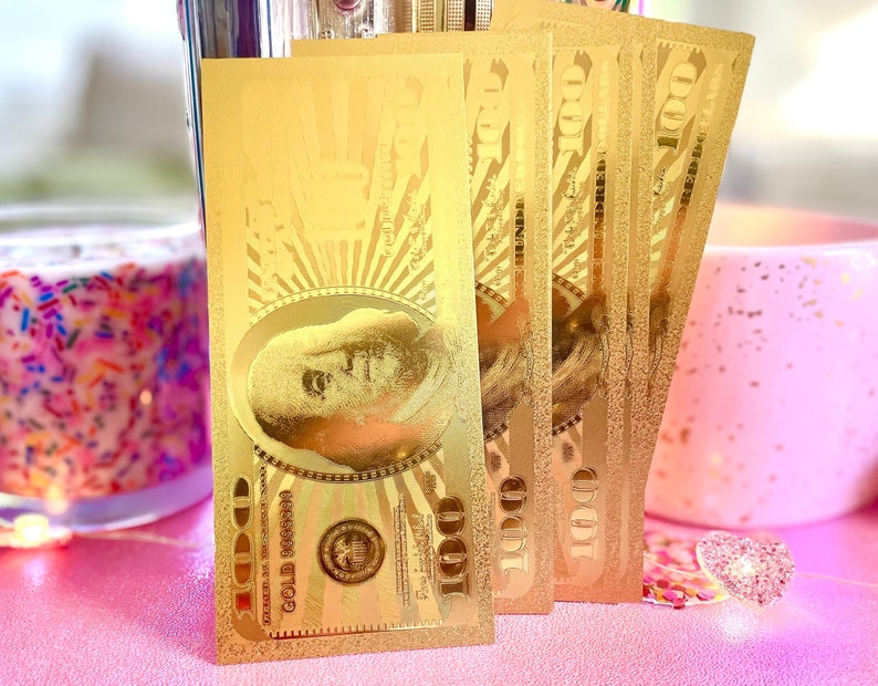 Gold 100 Dollar Bill Placeholder Set of 6 Cash Placeholder Slips - Etsy