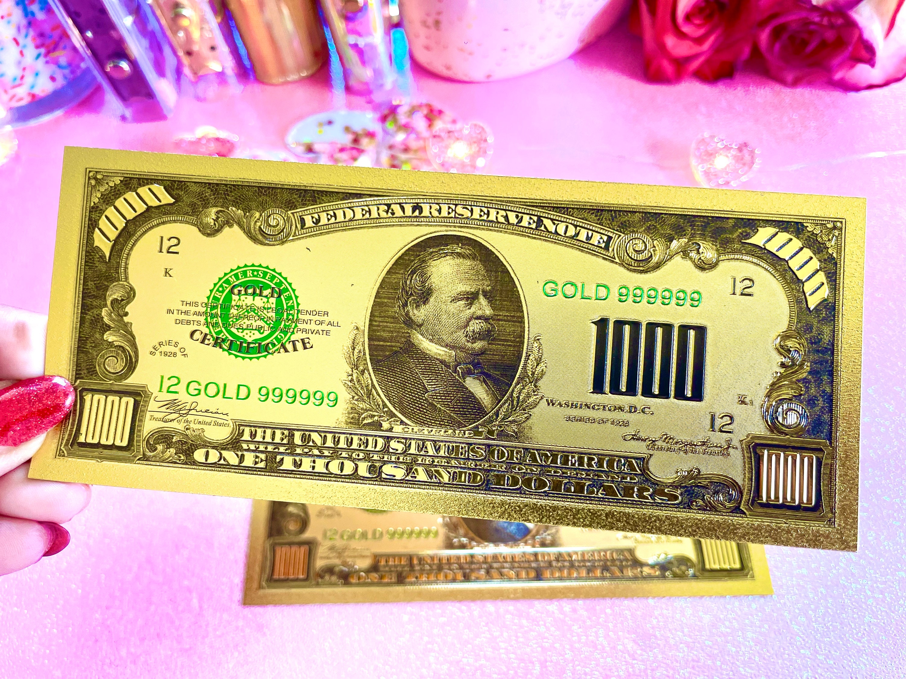 1,000 Dollar Bill Placeholder set of 3 1K Cash Placeholder Slips 1,000 ...