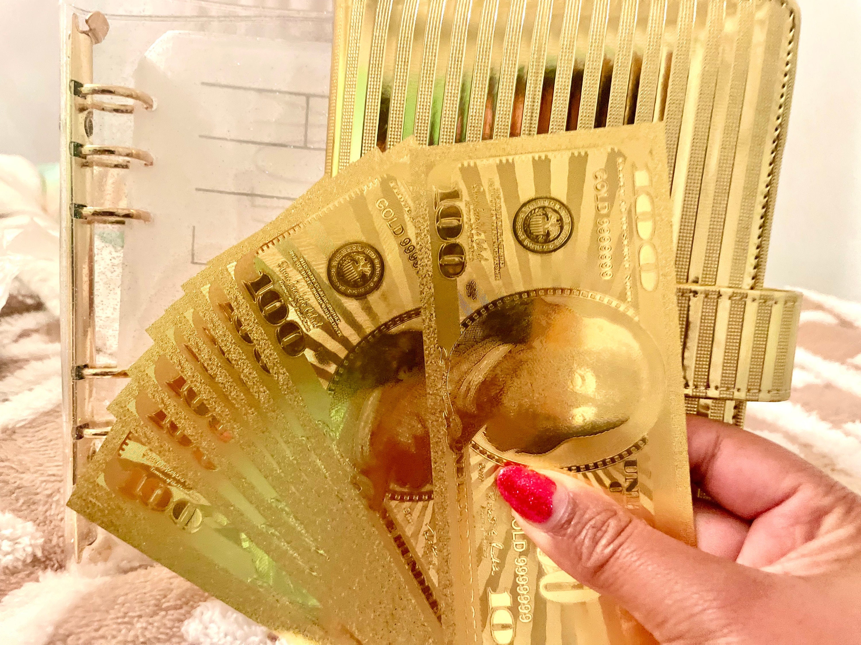 Gold 100 Dollar Bill Placeholder Set of 6 Cash Placeholder - Etsy