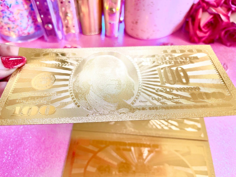 Gold 100 Dollar Bill Placeholder Set of 6 Cash Placeholder Slips - Etsy