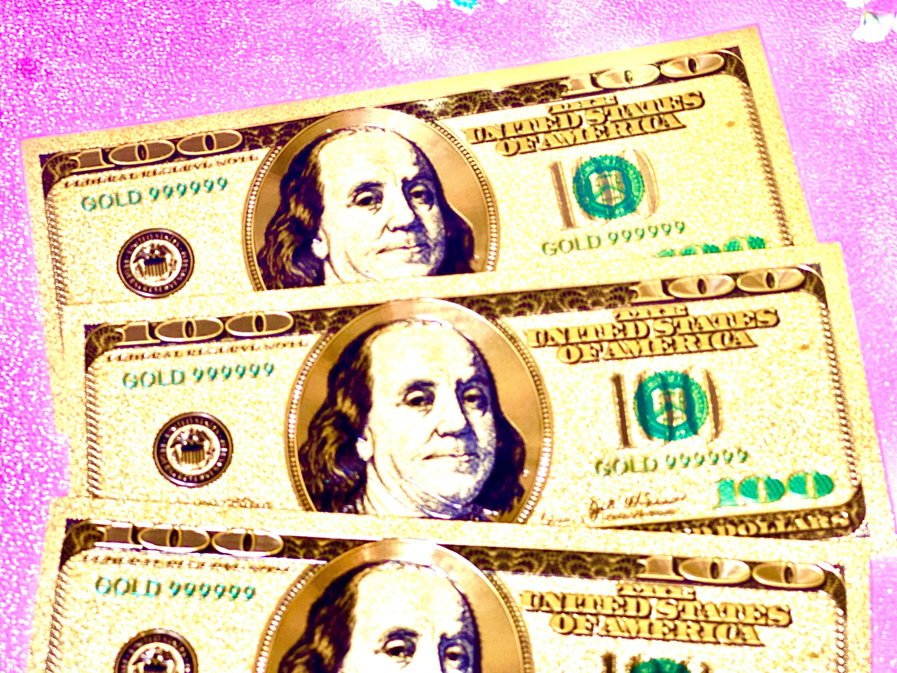 Gold 100 Dollar Bill Placeholder Cash Placeholder Slips 100, 500, 1K ...