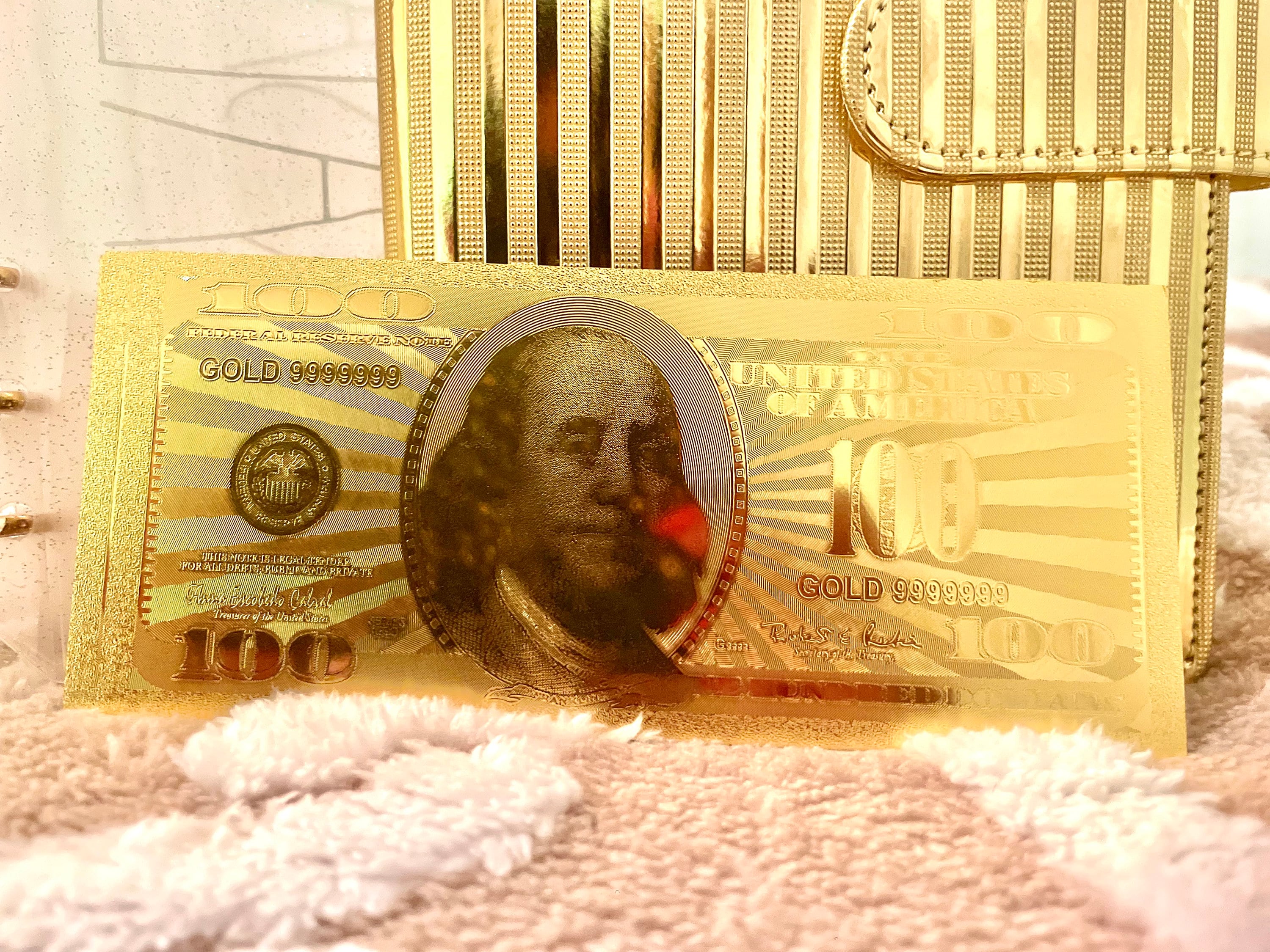 Gold 100 Dollar Bill Placeholder Set of 6 Cash Placeholder - Etsy