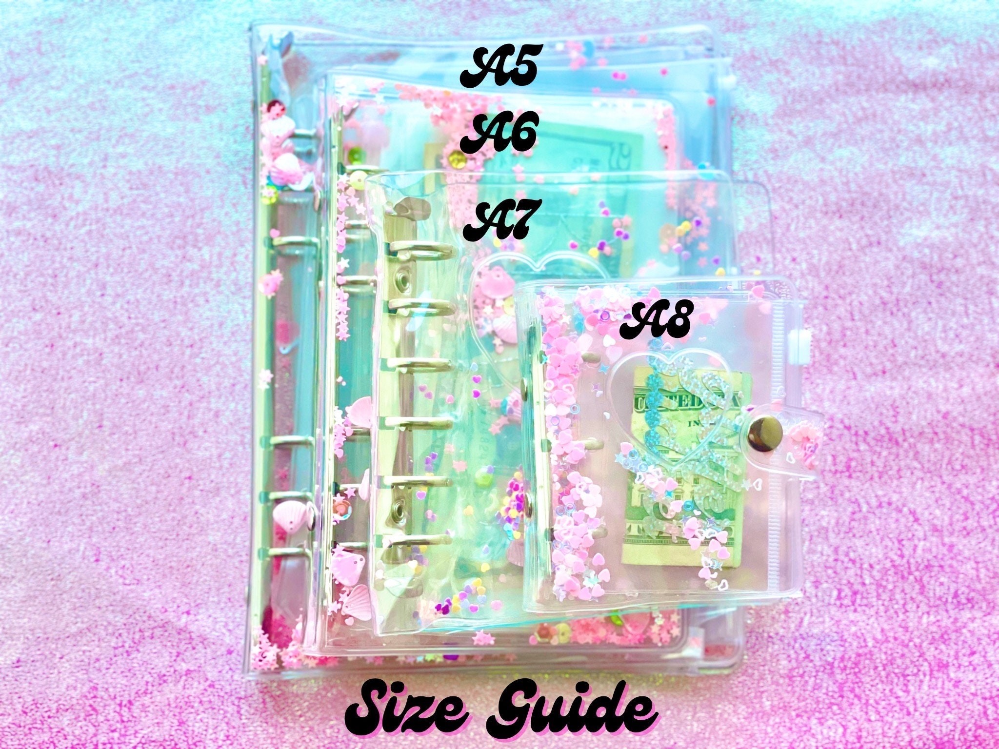 A5 Planner Binder Pink Glitter Confetti Budget Binder Large A5 Binder ...