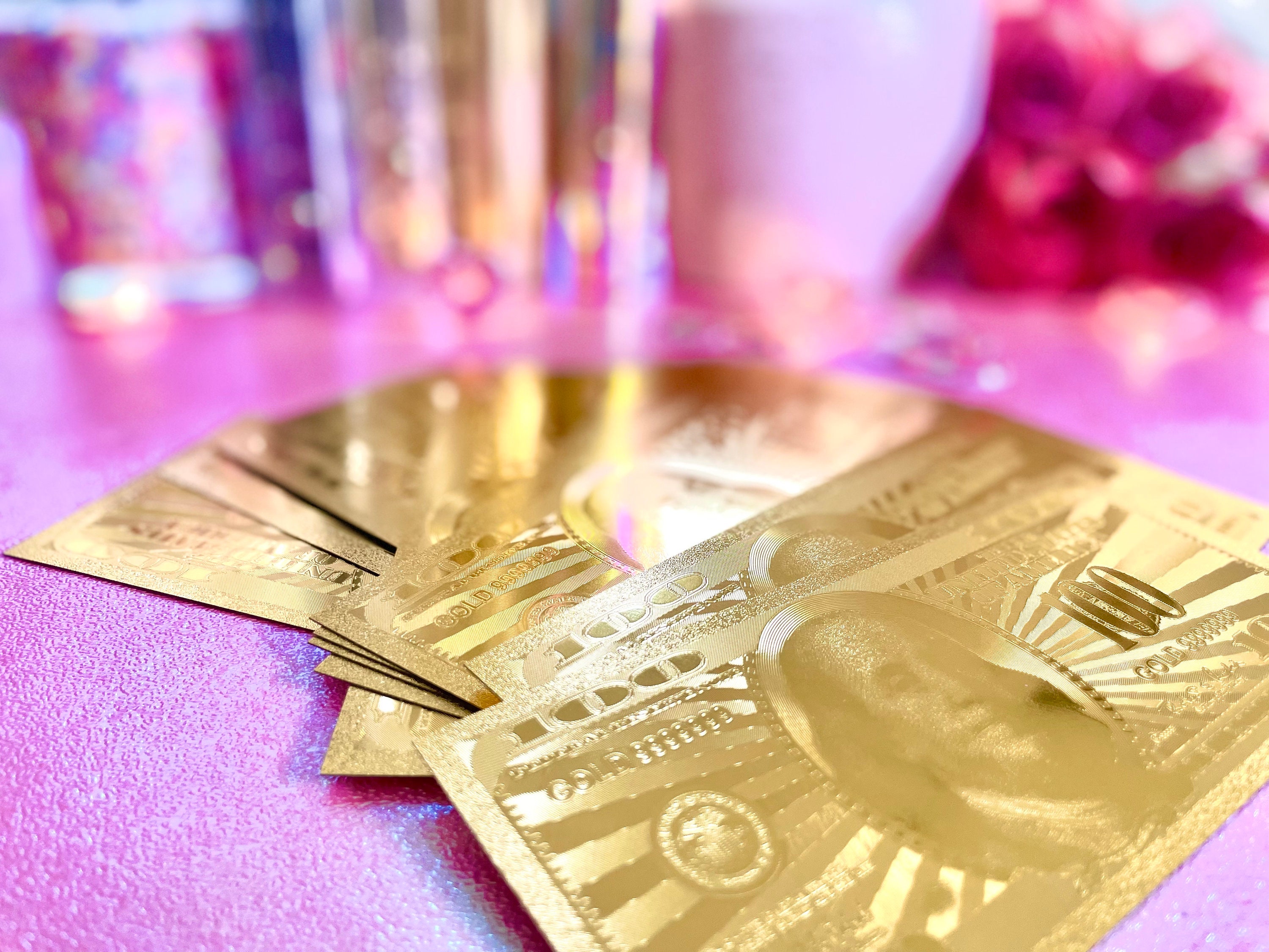 Gold 100 Dollar Bill Placeholder Set of 6 Cash Placeholder - Etsy