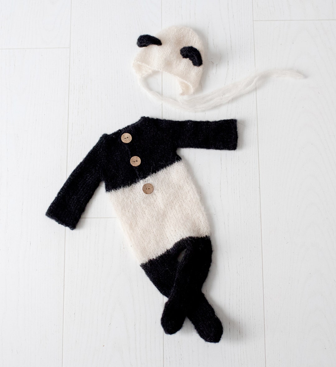 Panda Knit Attire for Newborn Photo Shoot - Etsy UK