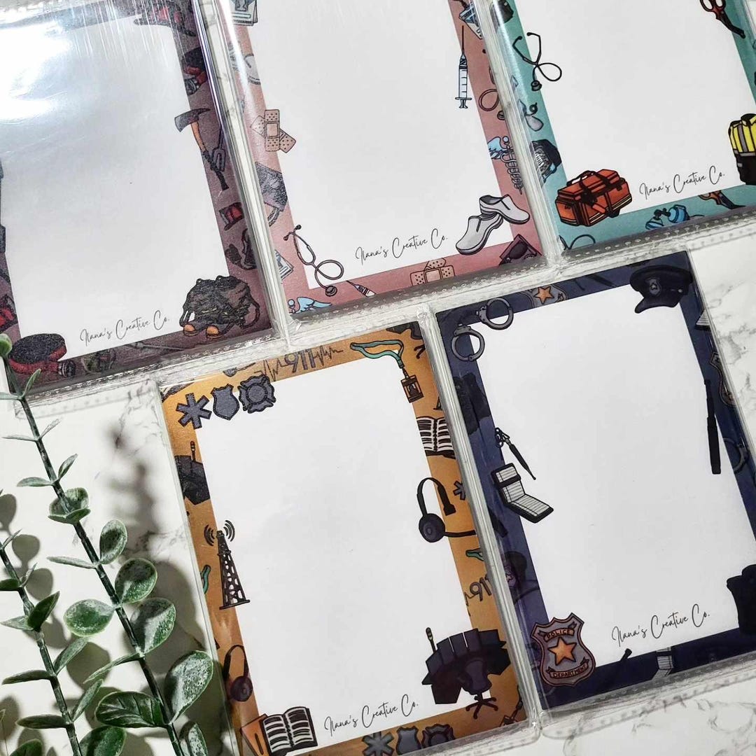 First Responder Sticky Notepad Fire, Police, Paramedic, Nurse and 911 ...