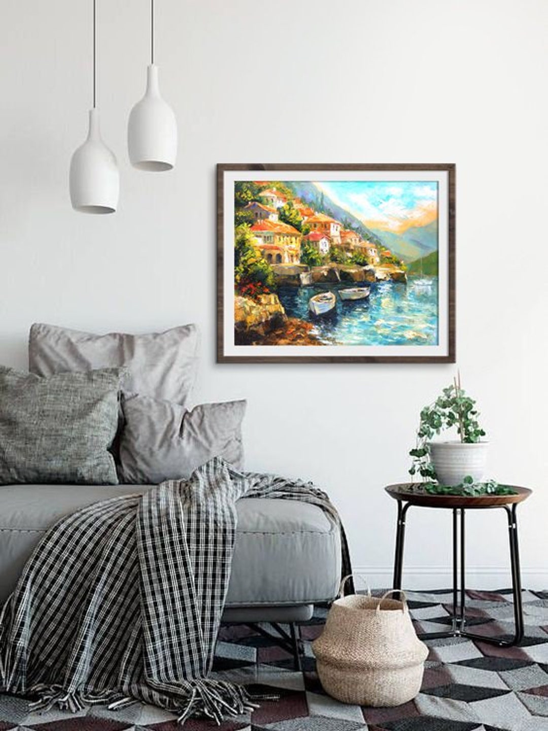 Mediterranean Decor, Mediterranean Wall Art, Boat Print, Mediterranean ...