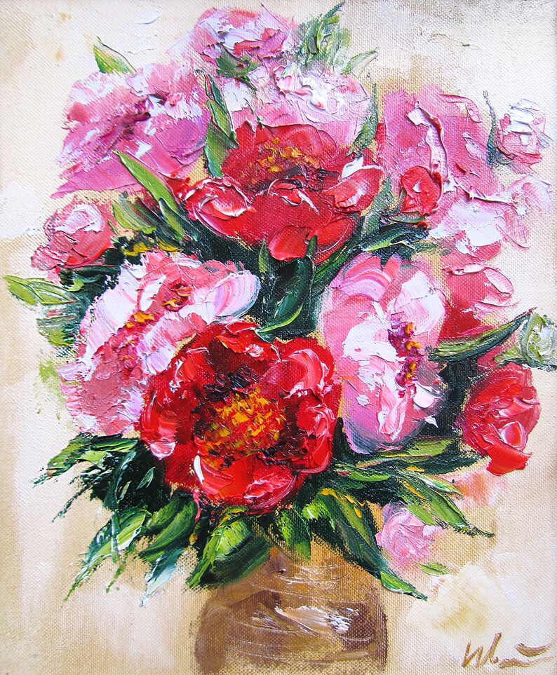 Peonies Canvas Print Canvas Wall Art Peony Wall Art Print | Etsy