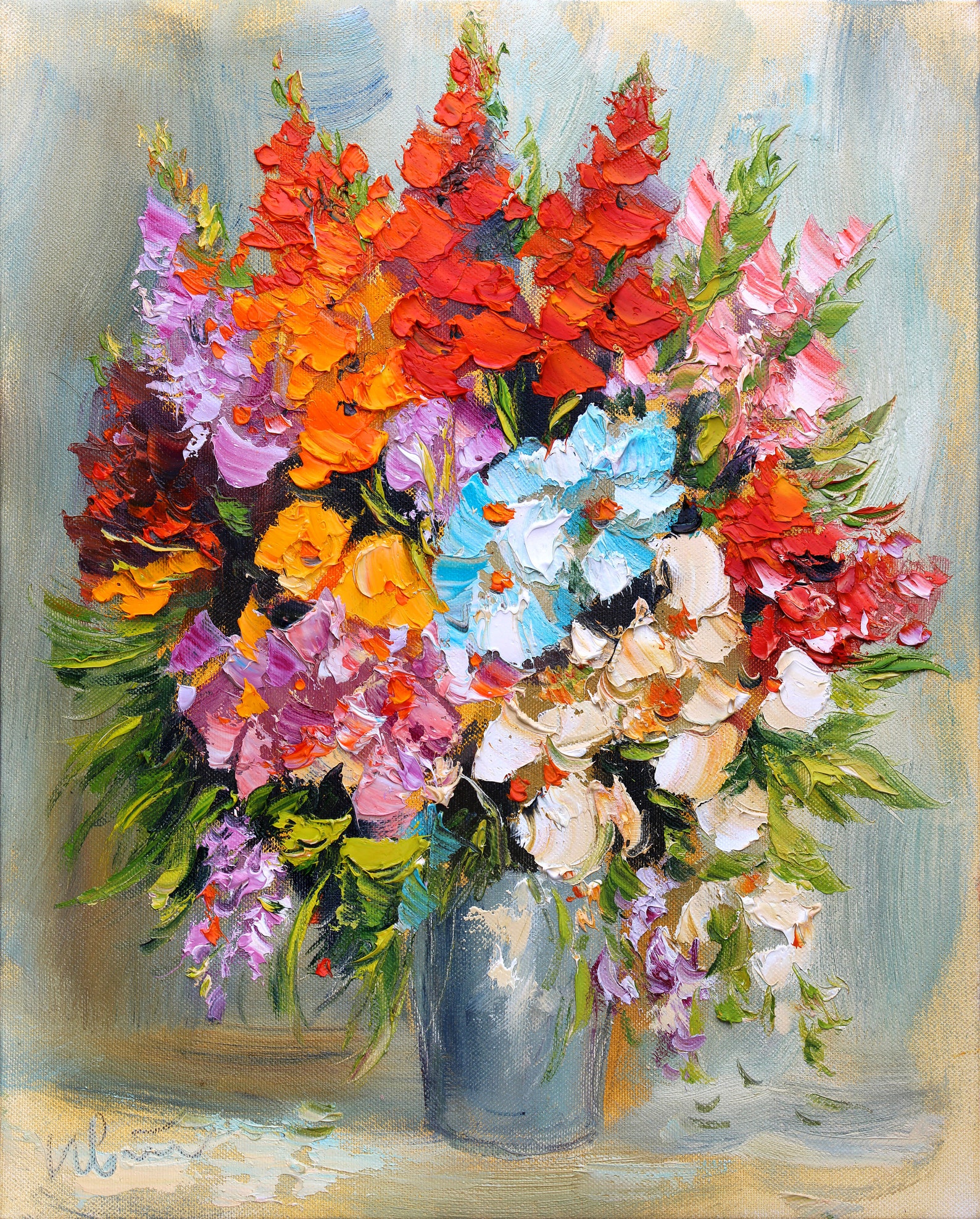 Flower Canvas Print Floral Wall Art Colorful Print Painting | Etsy