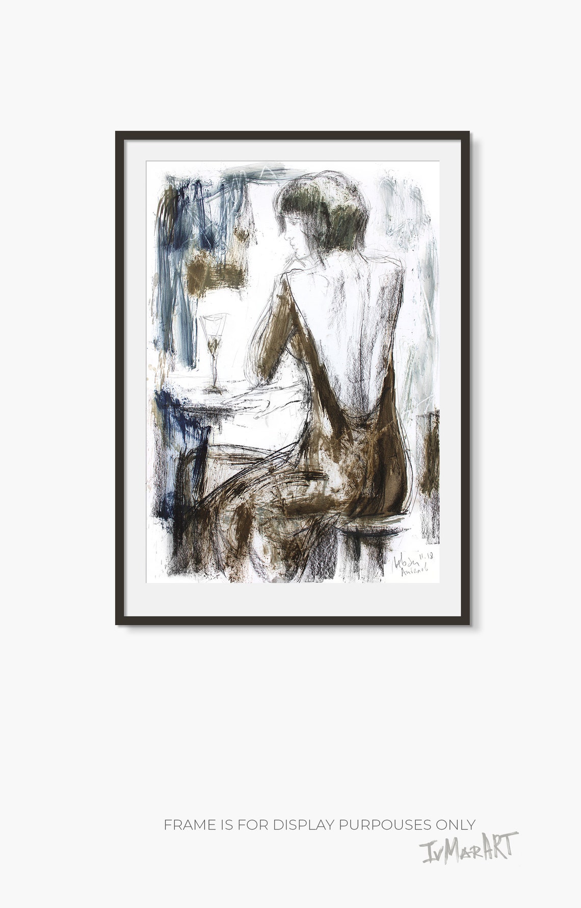 Fashion Drawing Abstract Figure Sketch Charcoal Drawing - Etsy