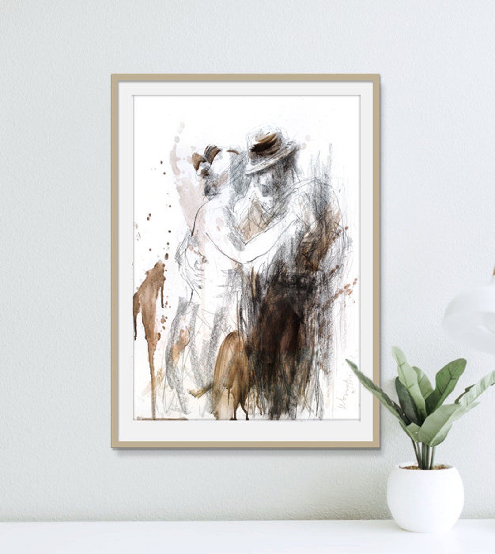 Couple Art Couple Print Couple Drawing Dancing Couple Man - Etsy
