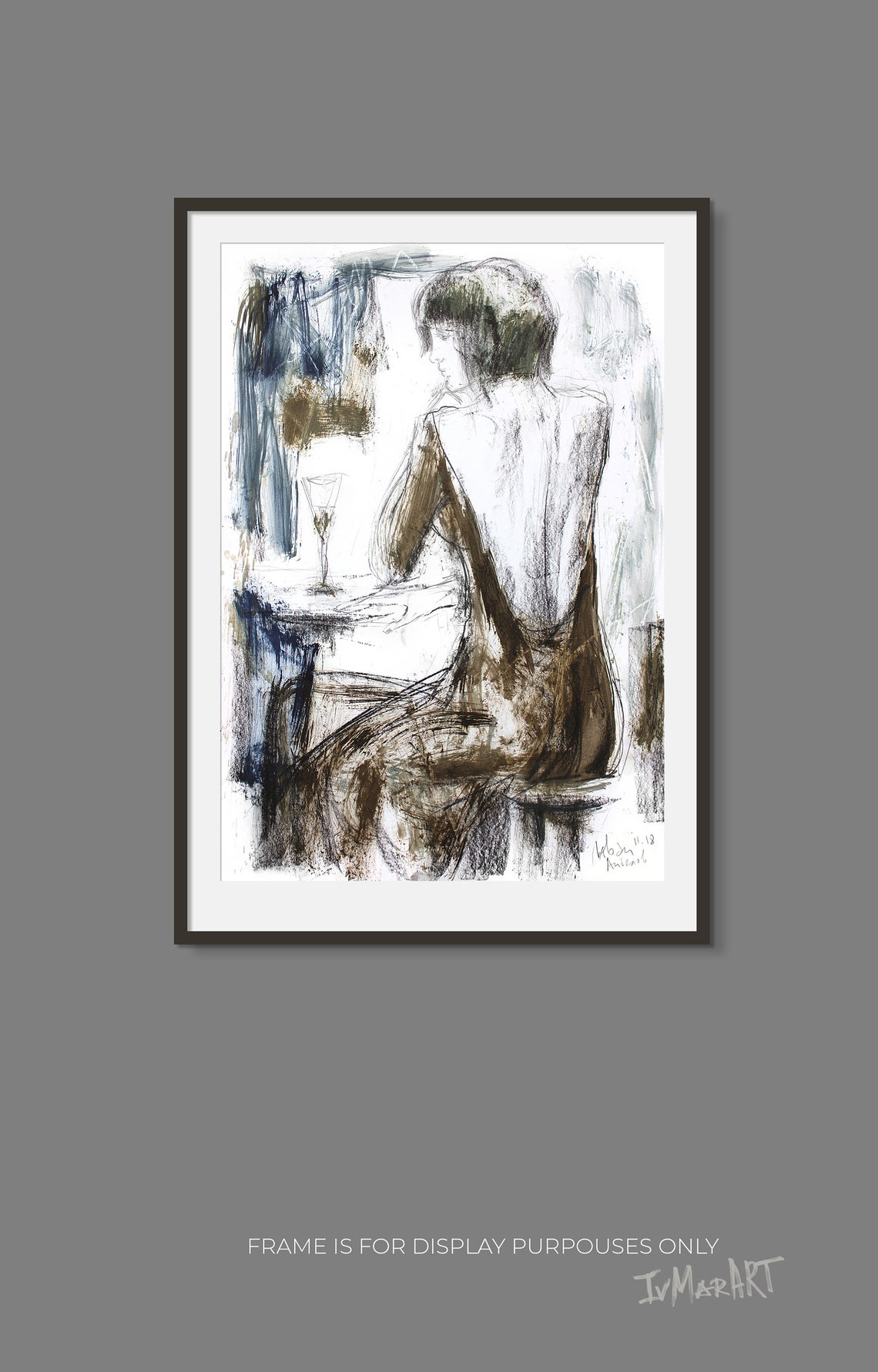 Fashion Drawing Abstract Figure Sketch Charcoal Drawing - Etsy