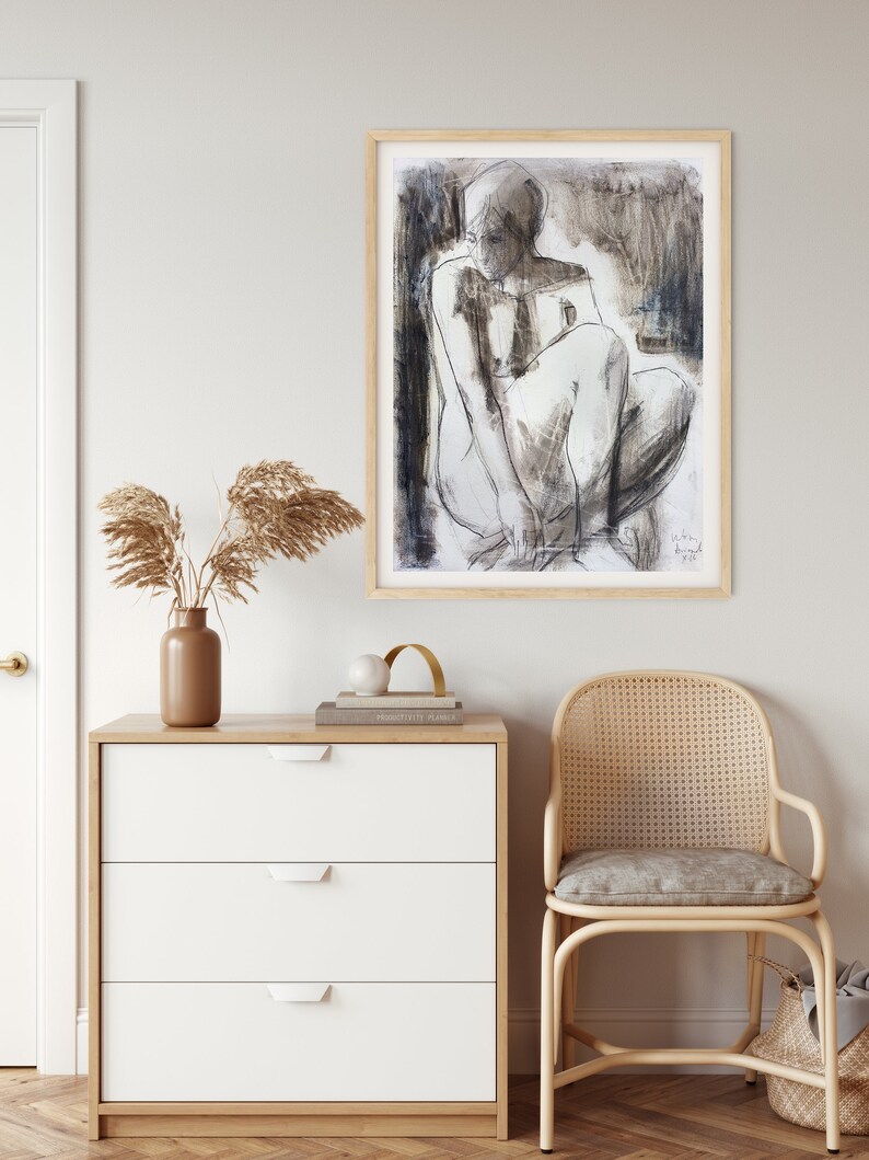 Akt Kunstdruck Frau Zeichnung Fine Art Print Kohle - Etsy.de