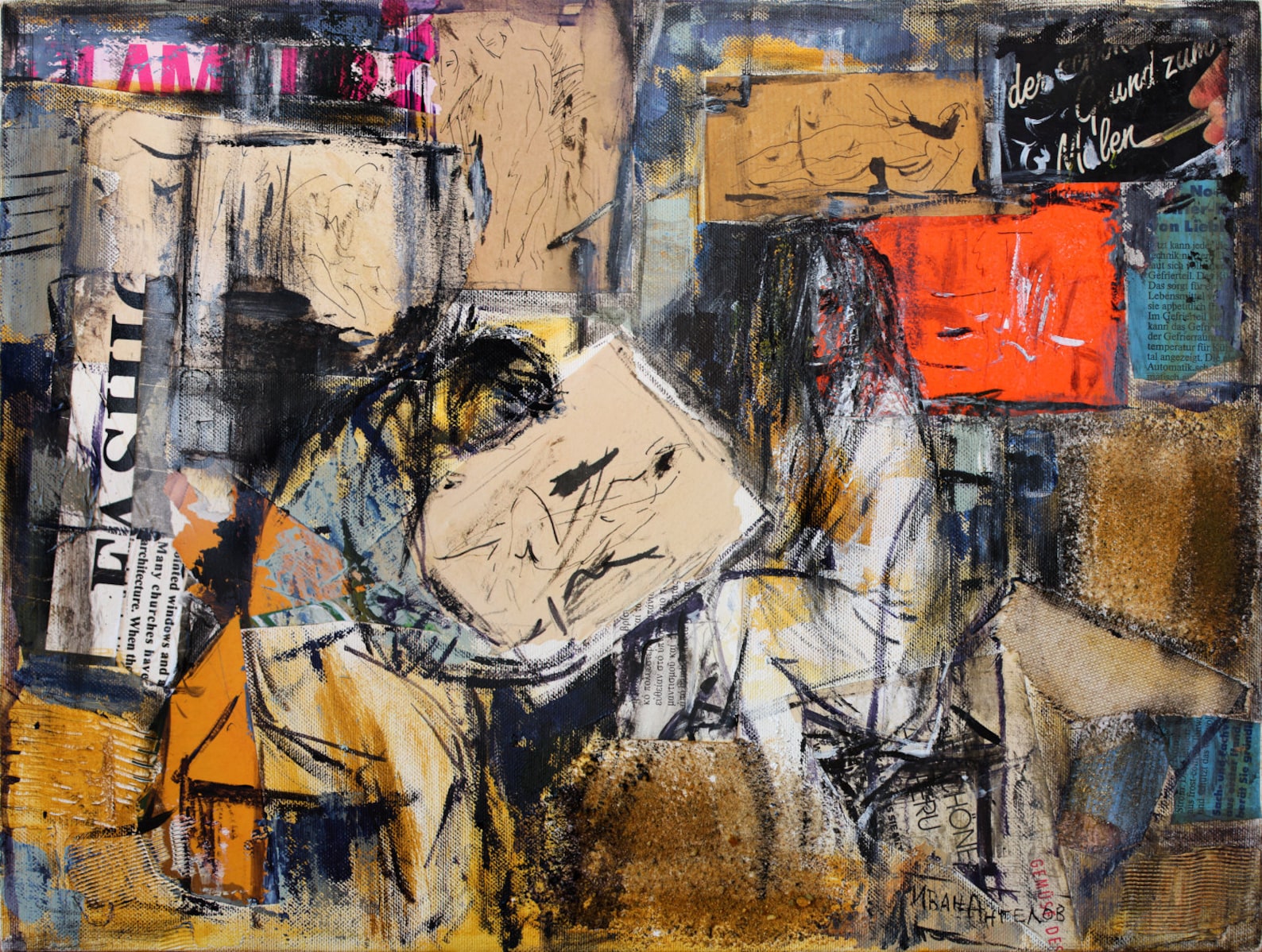 Collage Canvas Painting Acrylic Painting Abstract Collage | Etsy