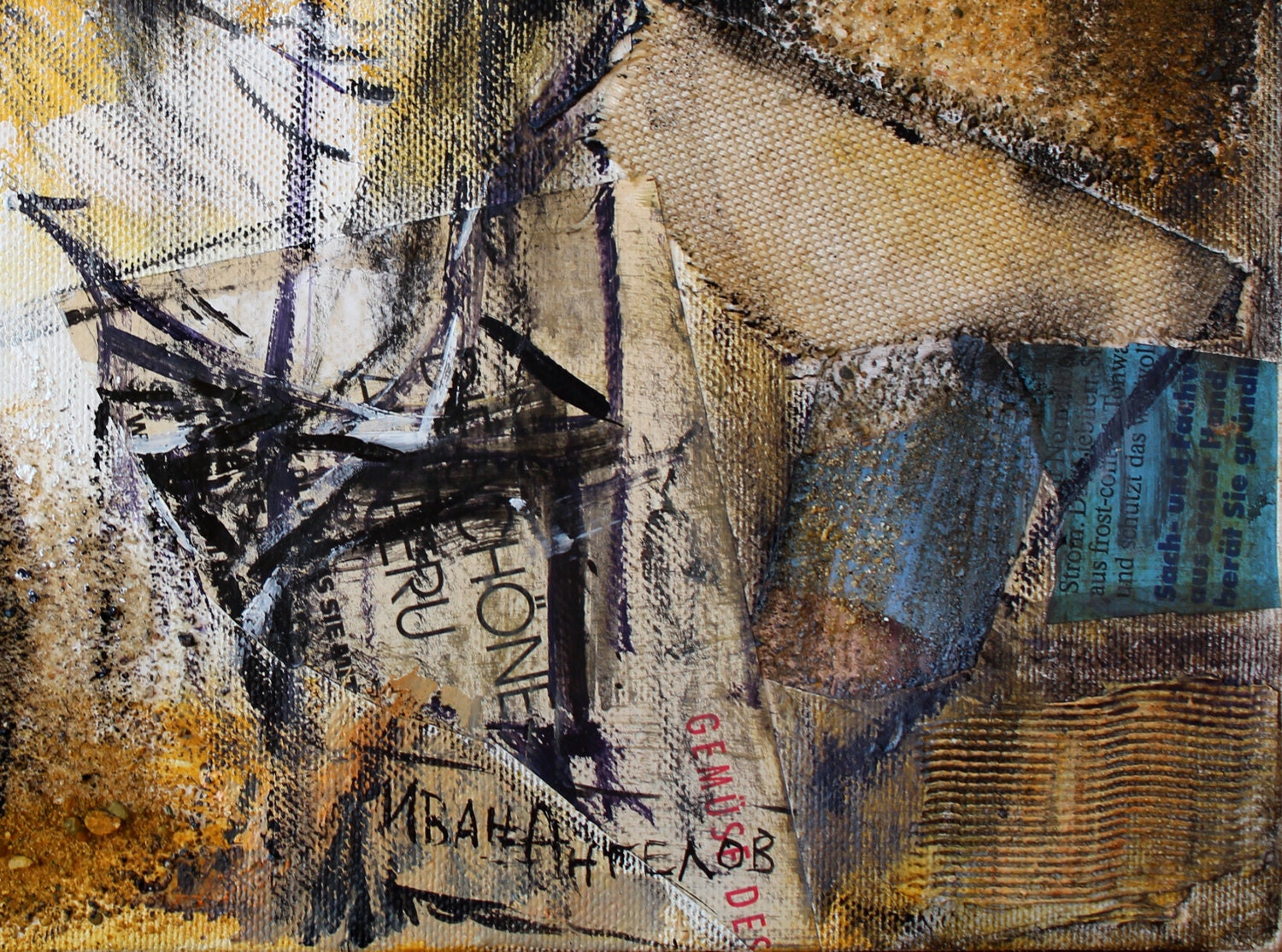 Collage Canvas Painting Acrylic Painting Abstract Collage - Etsy