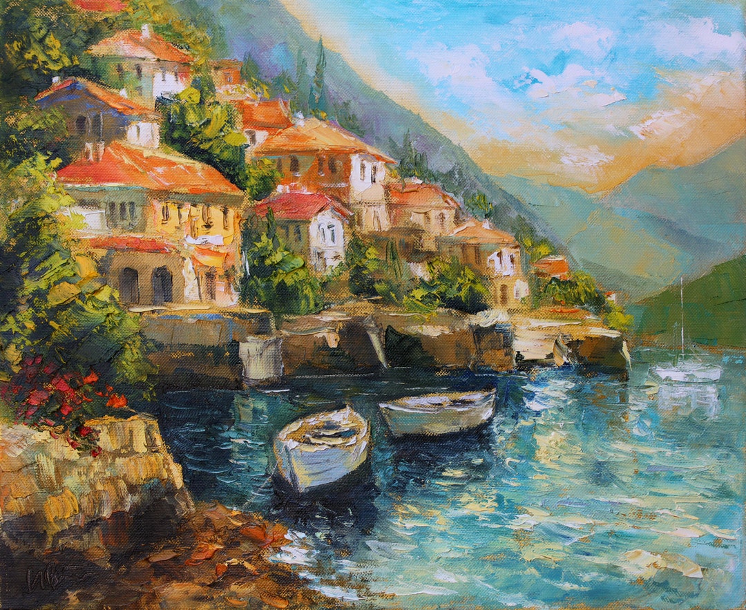 Mediterranean Canvas Print, Landscape Print, Mediterranean Painting ...