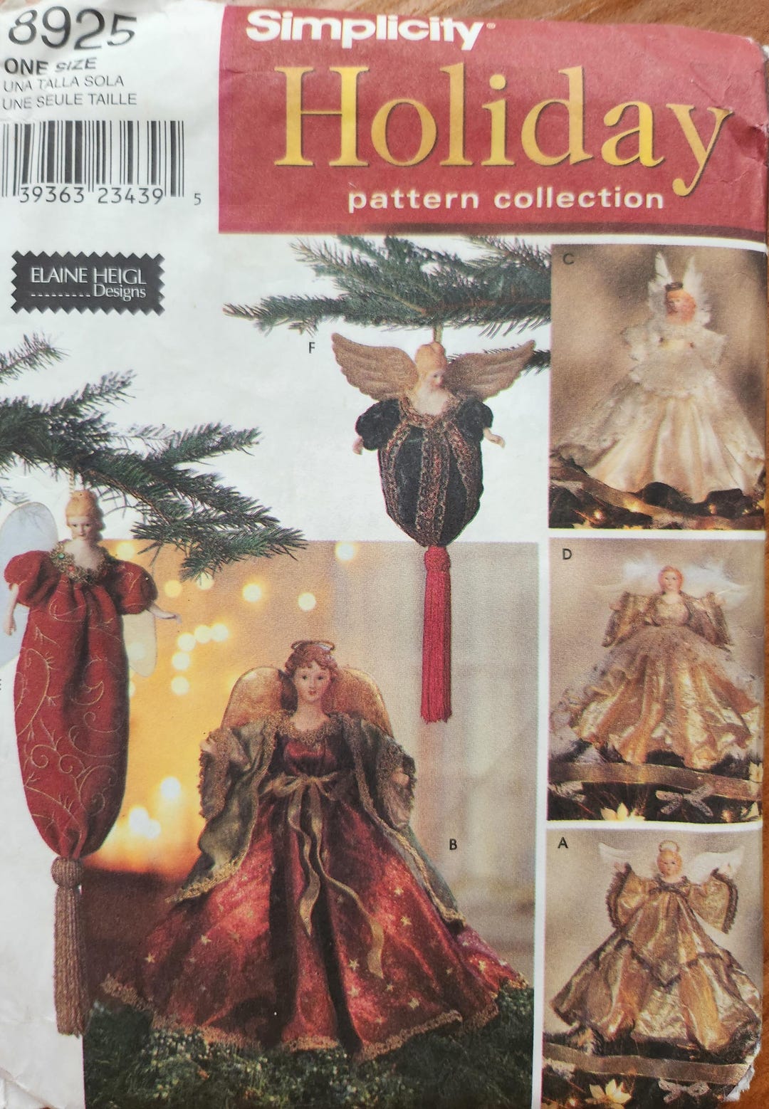 Simplicity 8925 Holiday Pattern Collection: Angel Tree Toppers and ...