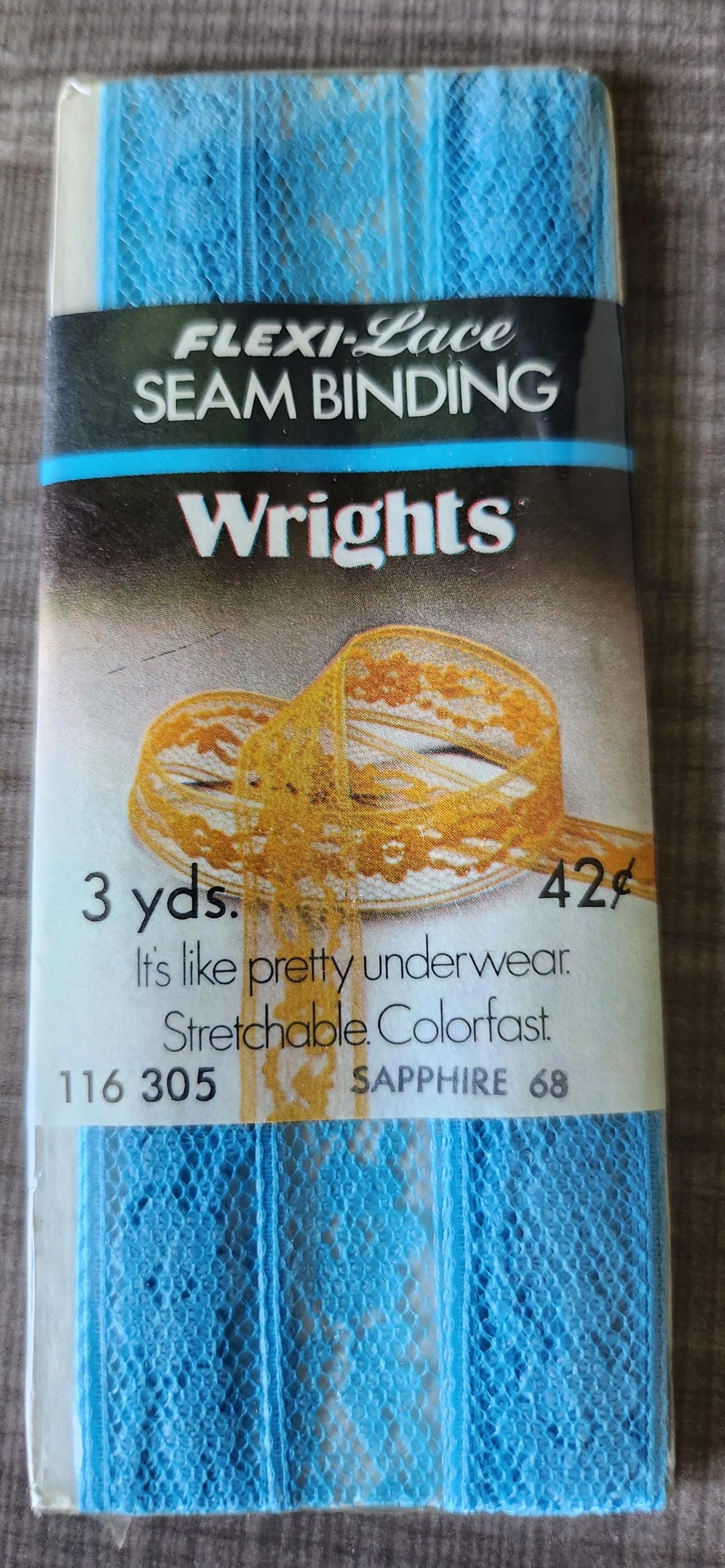 Seam Binding Sapphire Blue Flexi Lace 3 Yards by 1/2 Inch Wrights - Etsy