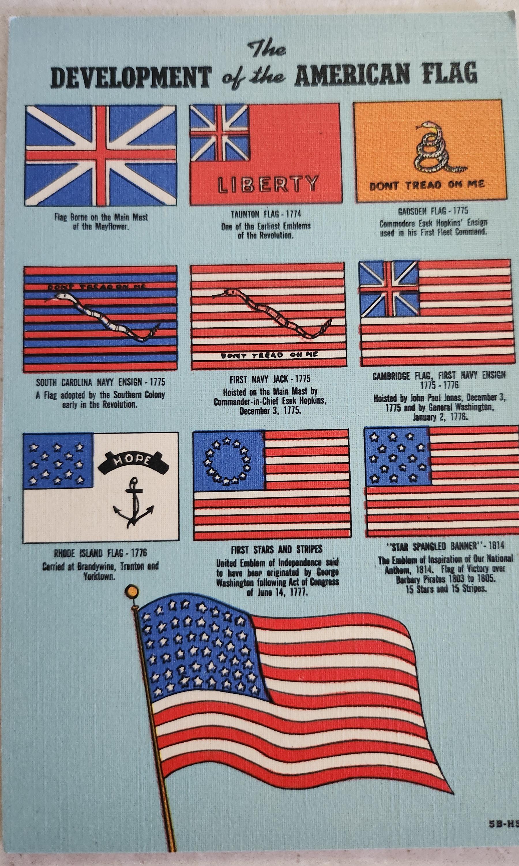 Development of the American Flag Linen Postcard Unused - Etsy