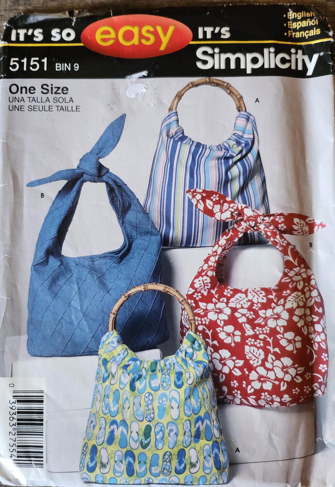Simplicity Sewing Pattern 5151 Bags and Sacs Factory Folded - Etsy