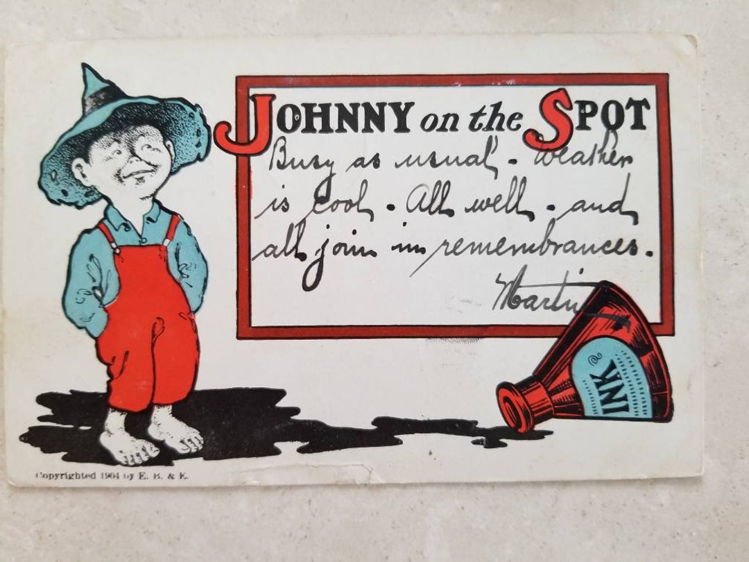 Johnny on the Spot 1905 Hillbilly Boy Comic Postcard Used - Etsy