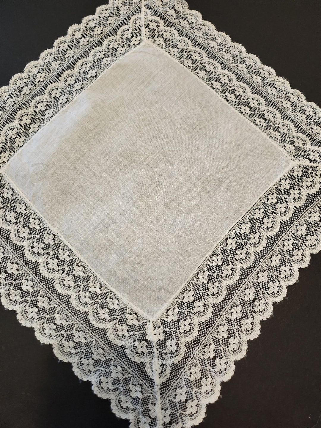 White Lace Edge Hankie 12 Inches Wedding Bride - Etsy