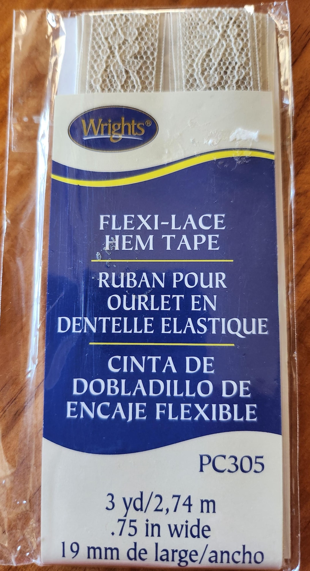 Biege Flexi Lace Hem Tape 3 Yards by 3/4 Inch Crafts Wrights - Etsy