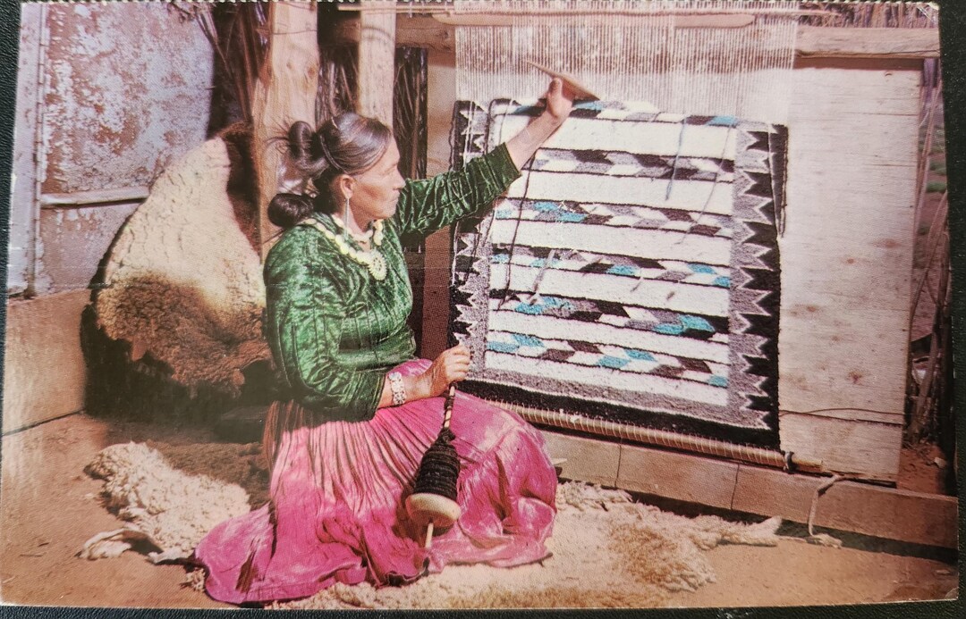 Arizona Navajo Indian Rug Weaver Real Photo Postcard Used - Etsy