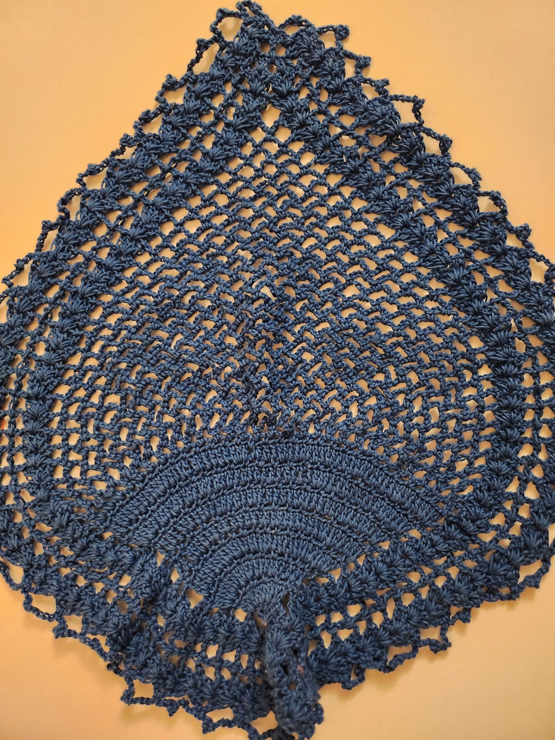 Royal Blue Handmade Doilies 18 Inches Gorgeous Leaf Pattern - Etsy