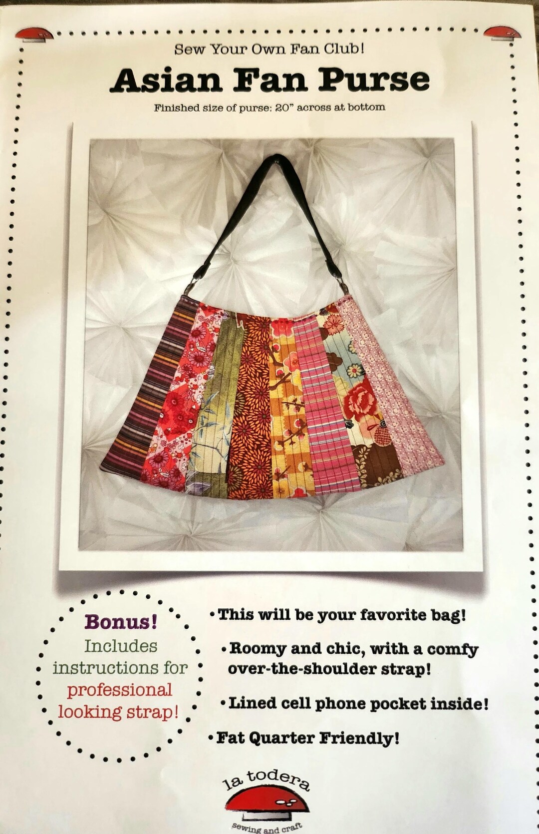 Asian Fan Purse Sewing Pattern With Lined Cell Phone Pocket - Etsy