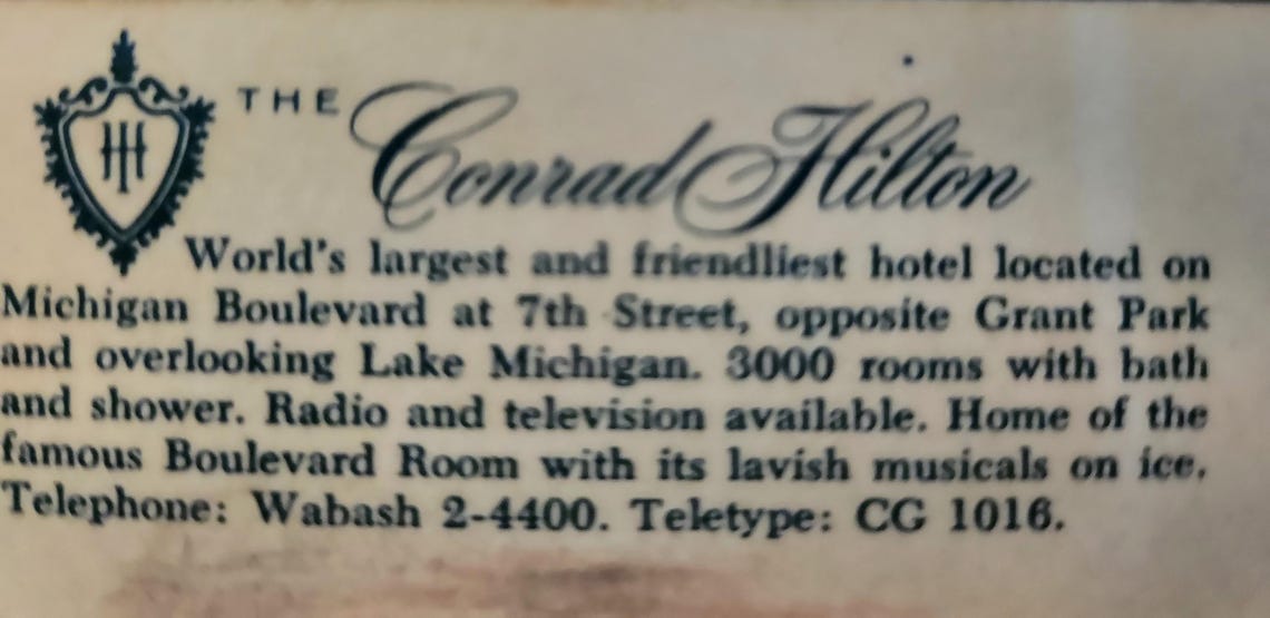 The Conrad Hilton Chicago Illinois Linen Postcard Unused - Etsy