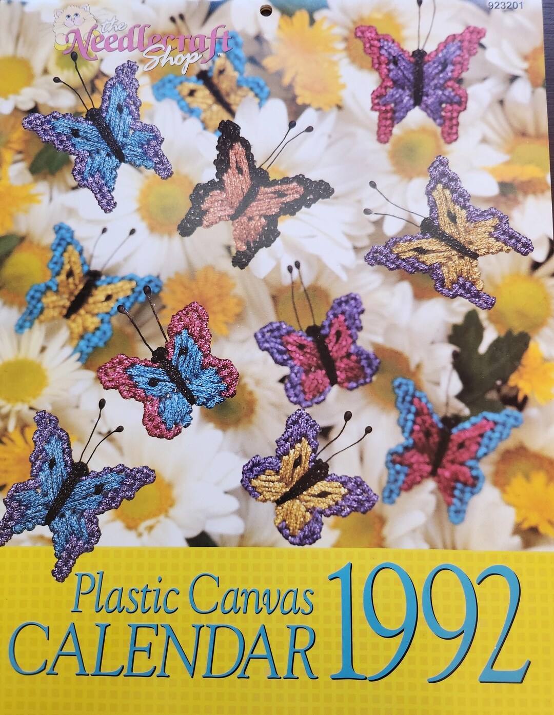 1992 Plastic Canvas Calendar Pattern: Butterflies, Hearts, Rabbits - Etsy