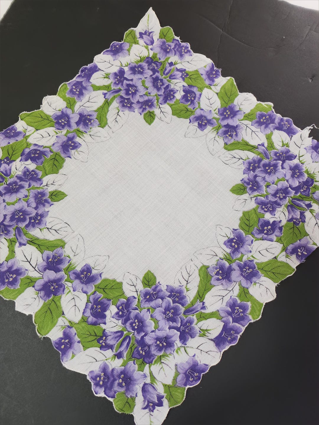 Purple Violet Hankie Scalloped Edge Imperfection Hem 13 Inch - Etsy