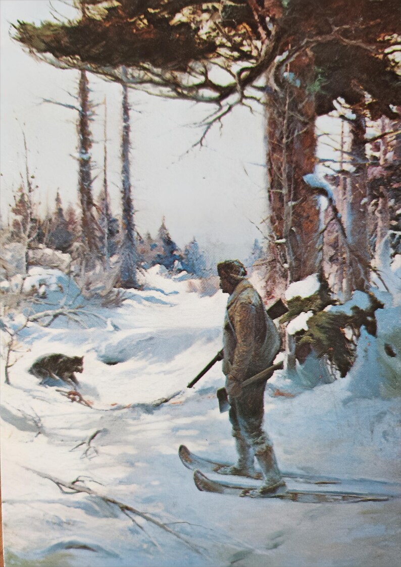Alaska Snow Shoeing Hunting Winter Scene Real Photo Postcard Unused - Etsy
