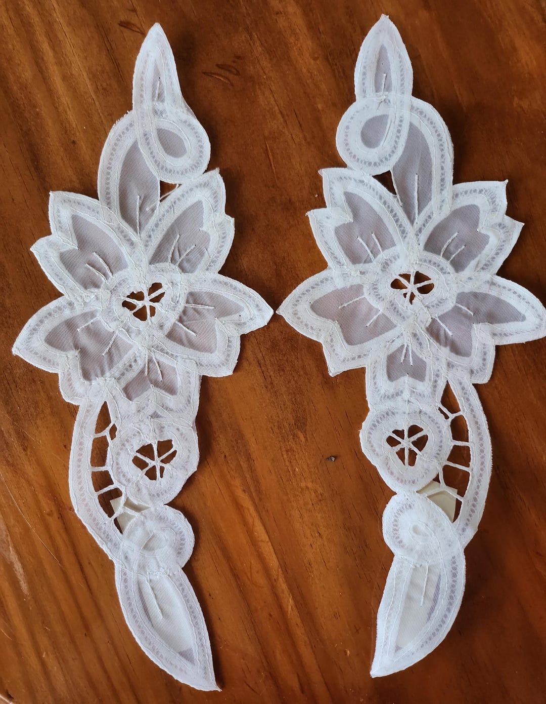 White Lace Embellishment 10 by 4 Inch Pair - Etsy