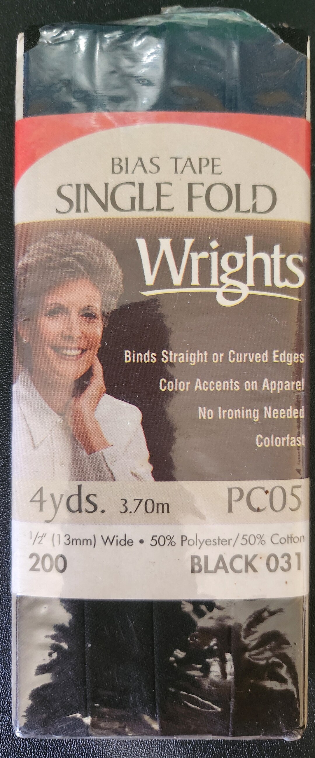 Black Bias Tape Single Fold 4 Yards by 1/2 Inch Wrights - Etsy