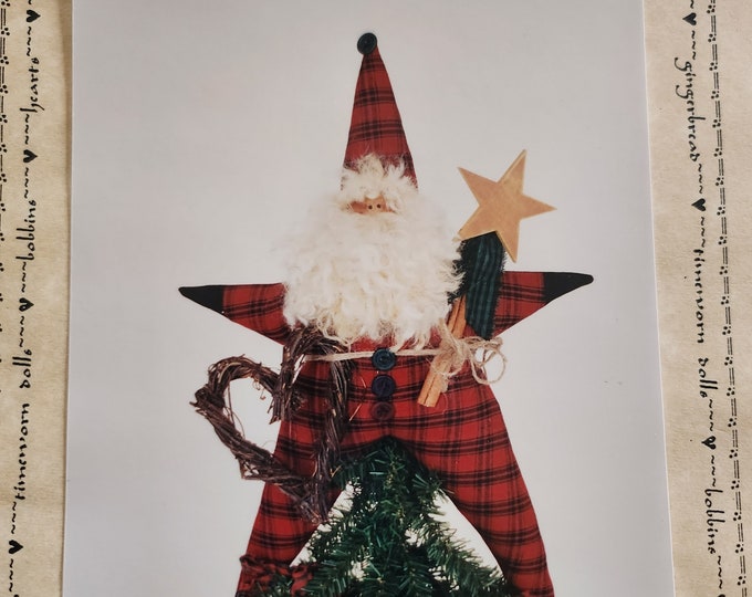 Santa Shaped Star Tree Topper Sewing Pattern Christmas - Etsy