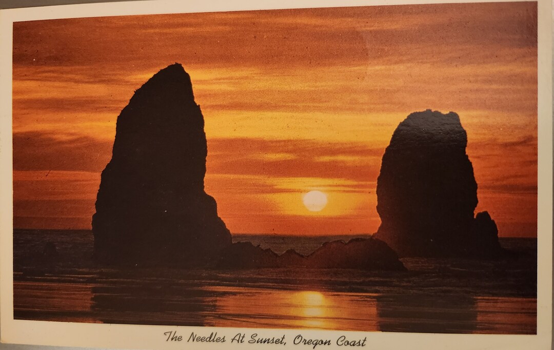 The Needles at Sunset Oregon Coast Real Photo Postcard Used 1960s - Etsy