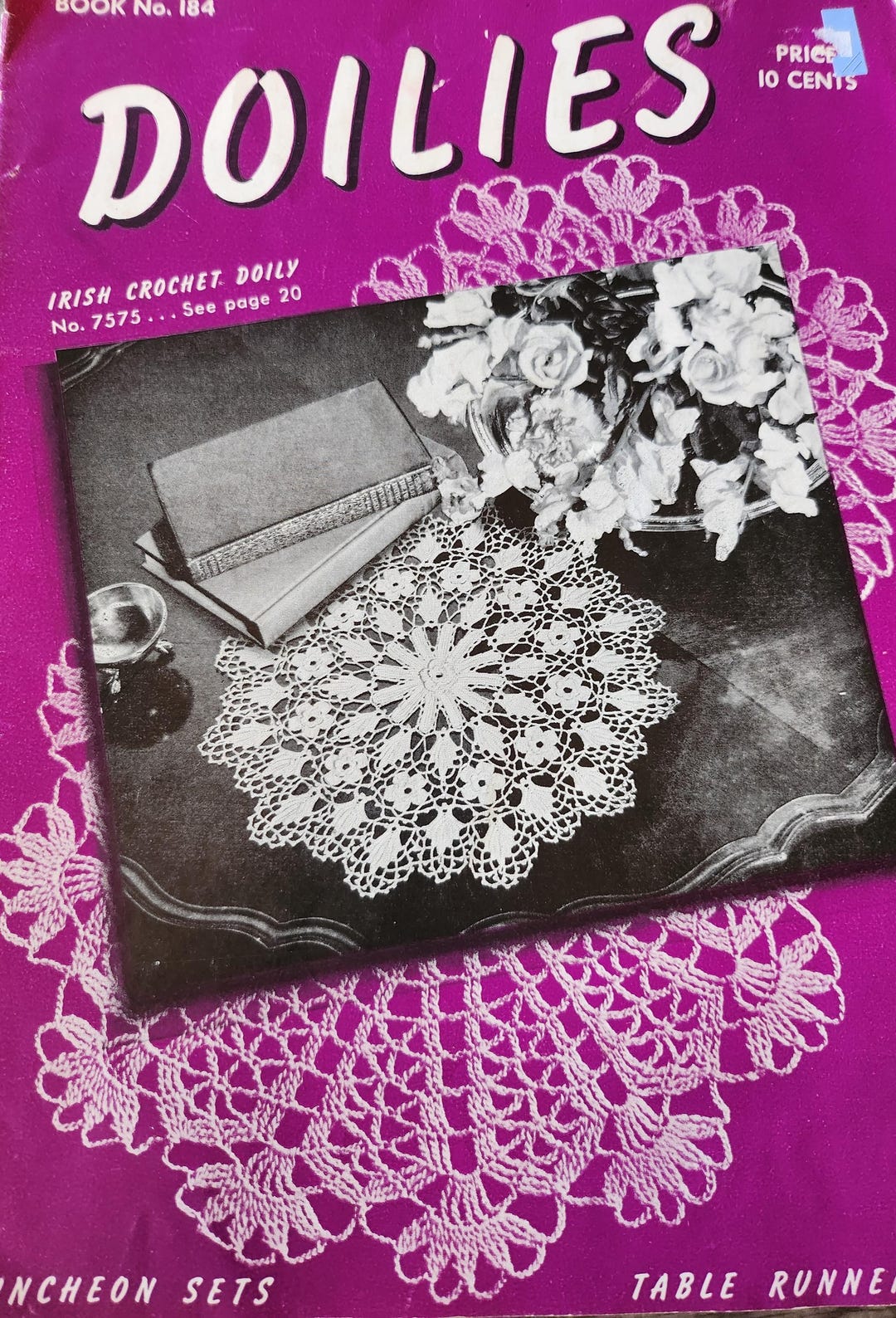 Crochet Doilie Pattern Book No. 184 Luncheon Sets and Tablerunners See ...