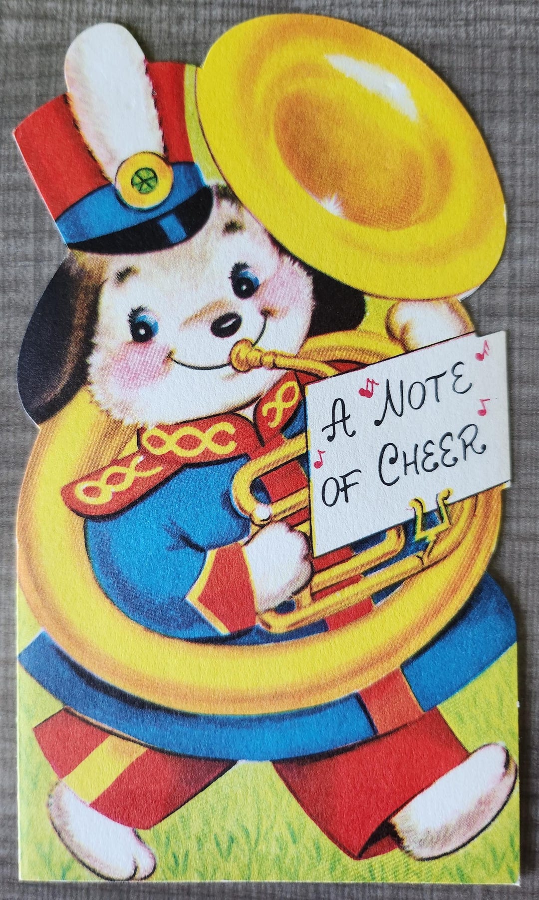 Get Well Card Dog Playing Tuba Unused 1960s - Etsy