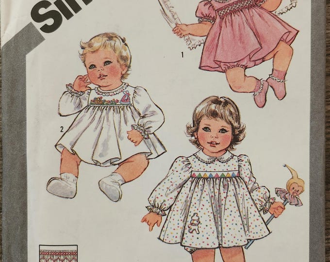 Baby Smocked Dress Sewing Pattern: Simplicity 5817, Sizes 7-24 Lbs - Etsy