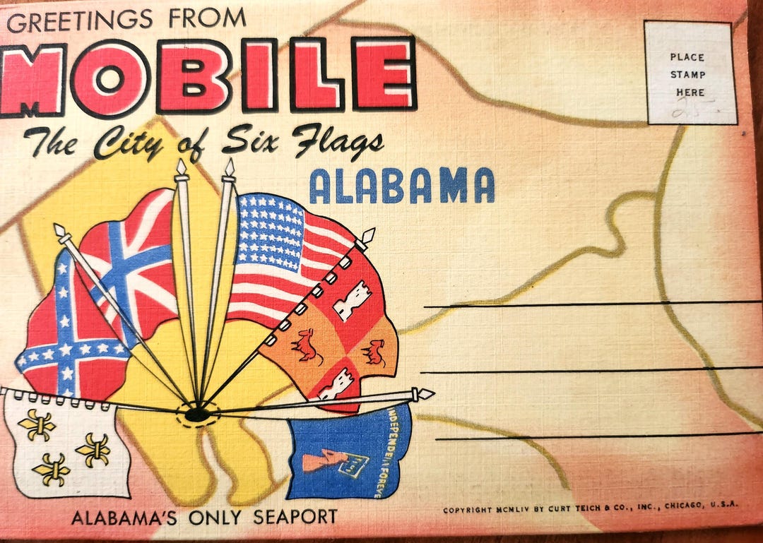 Mobile, Alabama the City of Six Flags Travel Foldout Photos 18 Unused ...