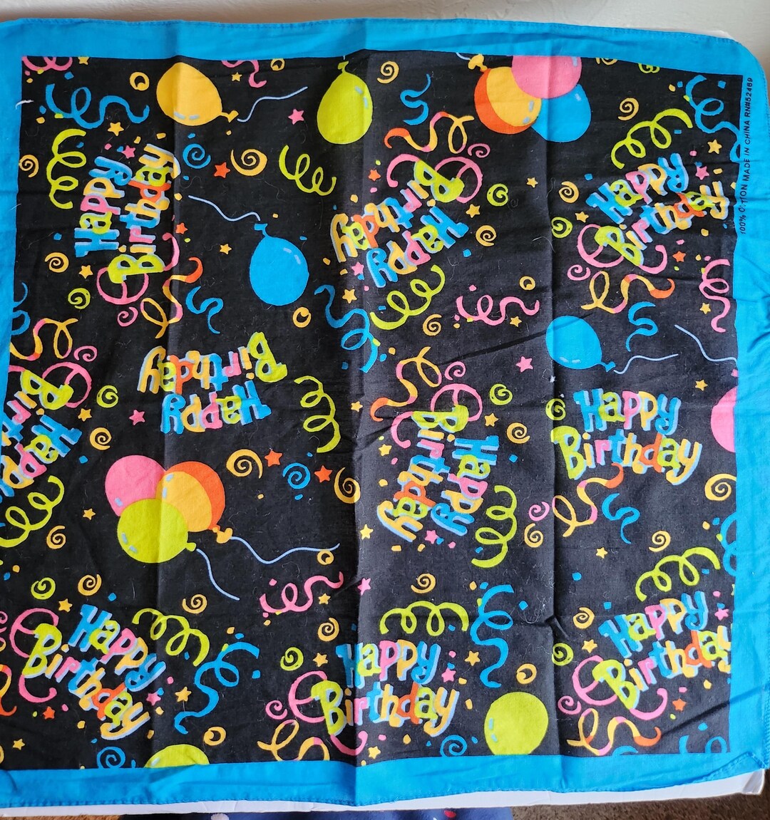 Happy Birthday Balloons Bandana 20 Inch - Etsy
