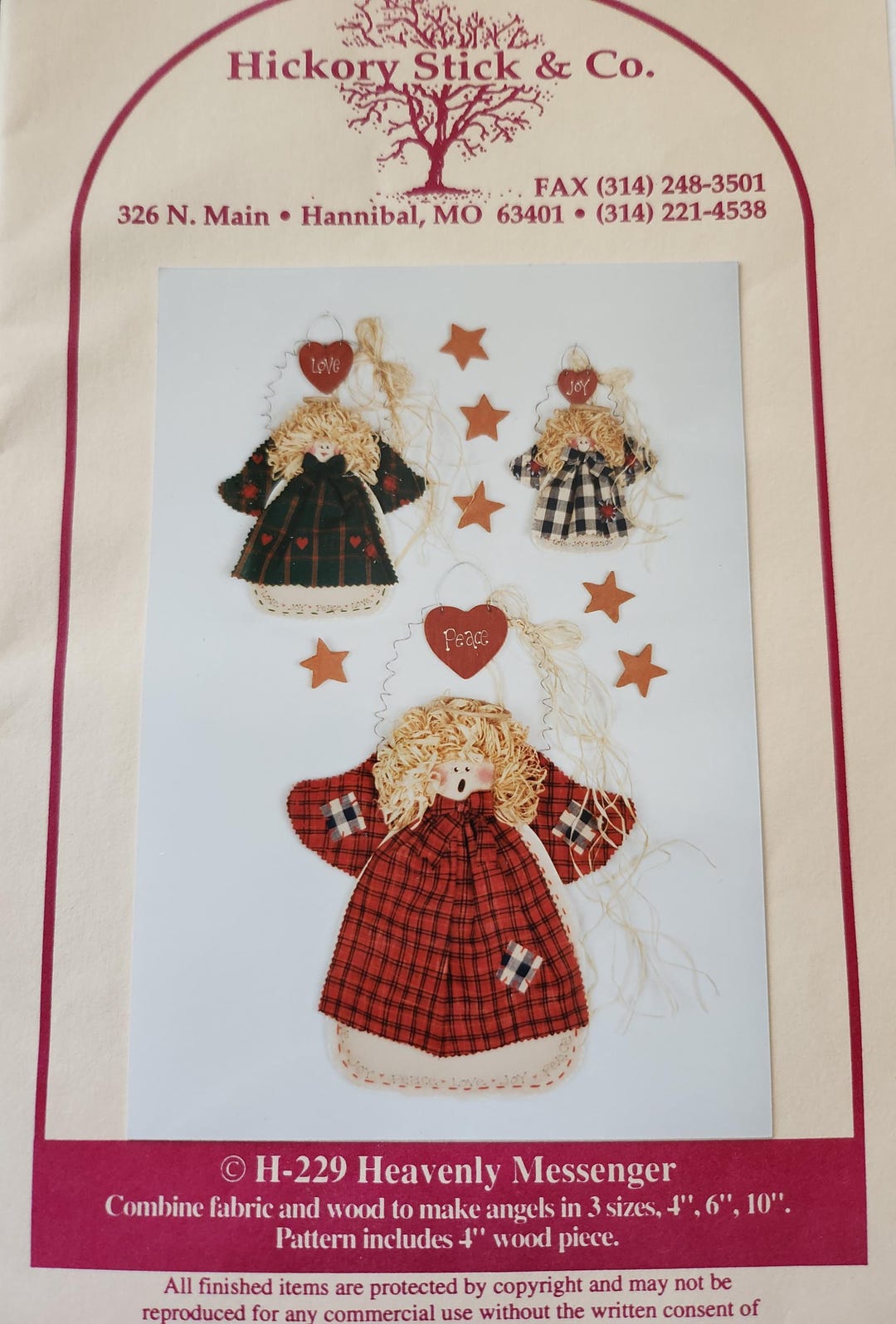 Angel Sewing Pattern Heavenly Messenger Sewing Pattern Wood Cutout ...