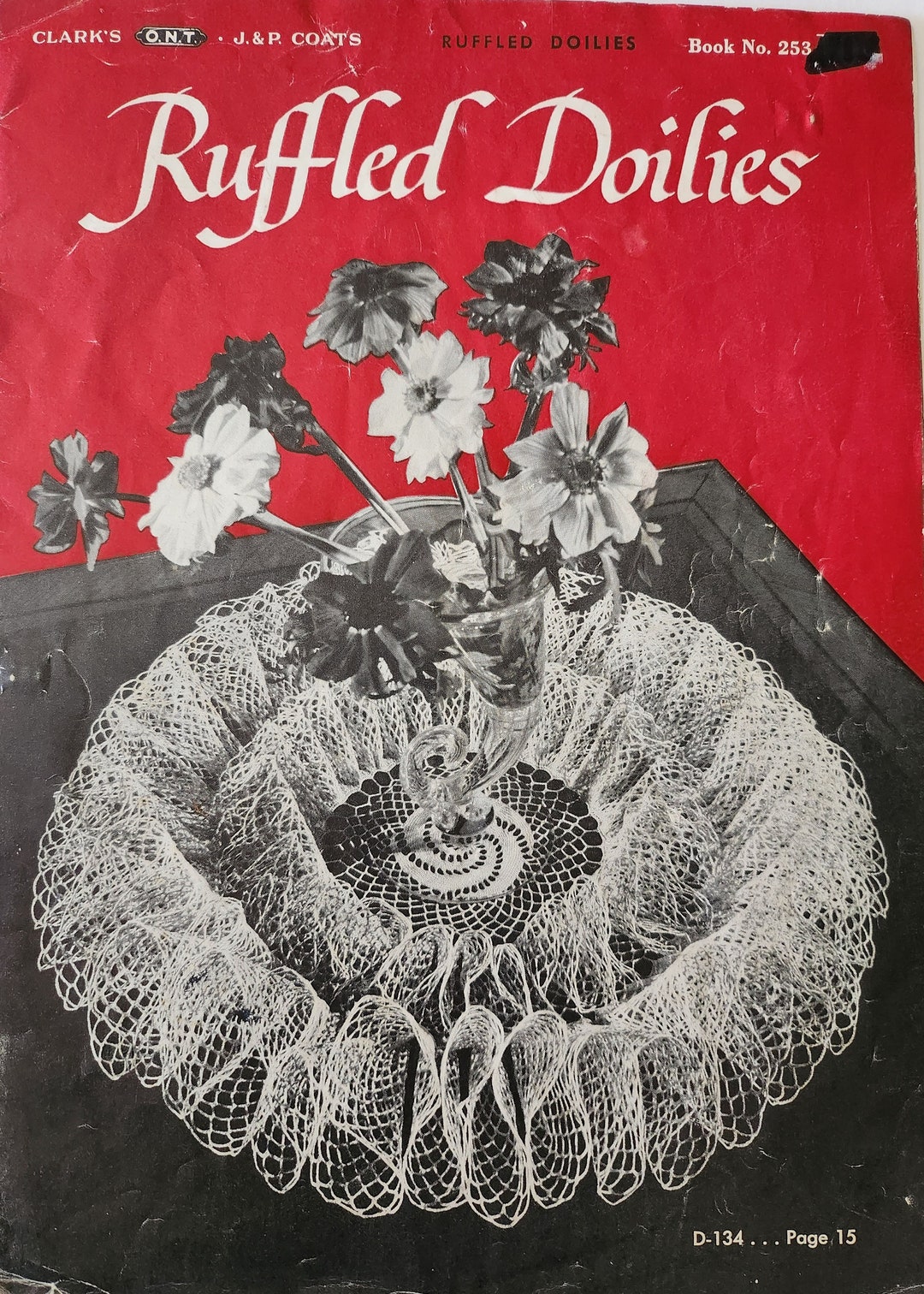Ruffled Doilies Patterns Vintage J and P Coats Pamphlet Book Crochet ...