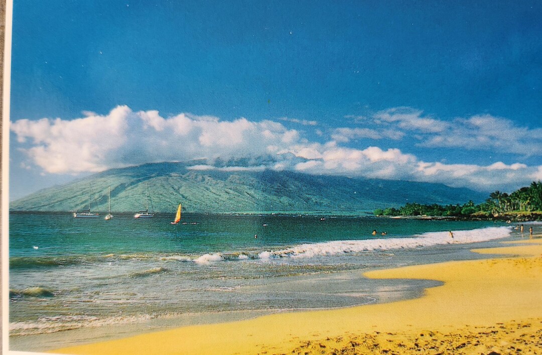 Hawaii Kihei, Maui Beach Scene Real Photo Postcard Unused - Etsy